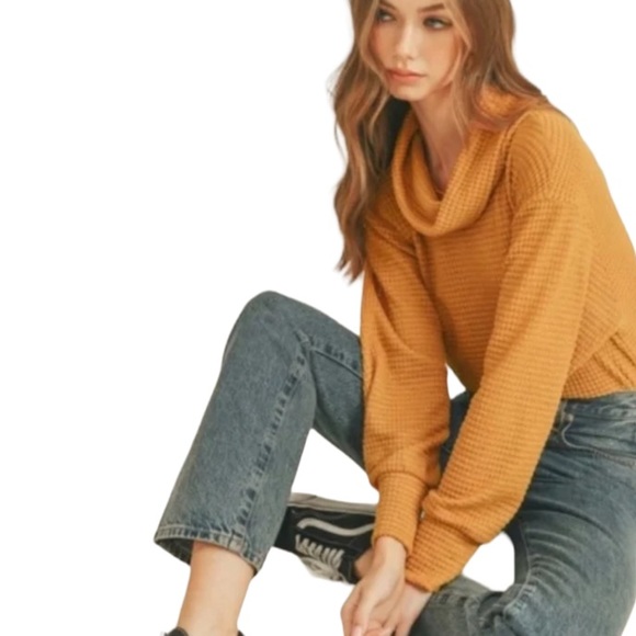 Free People | Tops | Nwt Free People Juicy Waffle Knit Open Split Back ...